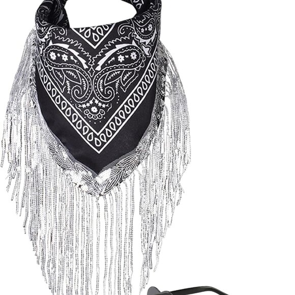 Other | Fringe Rhinestone Bandana With Heart Sunglasses Disco Cowgirl ...